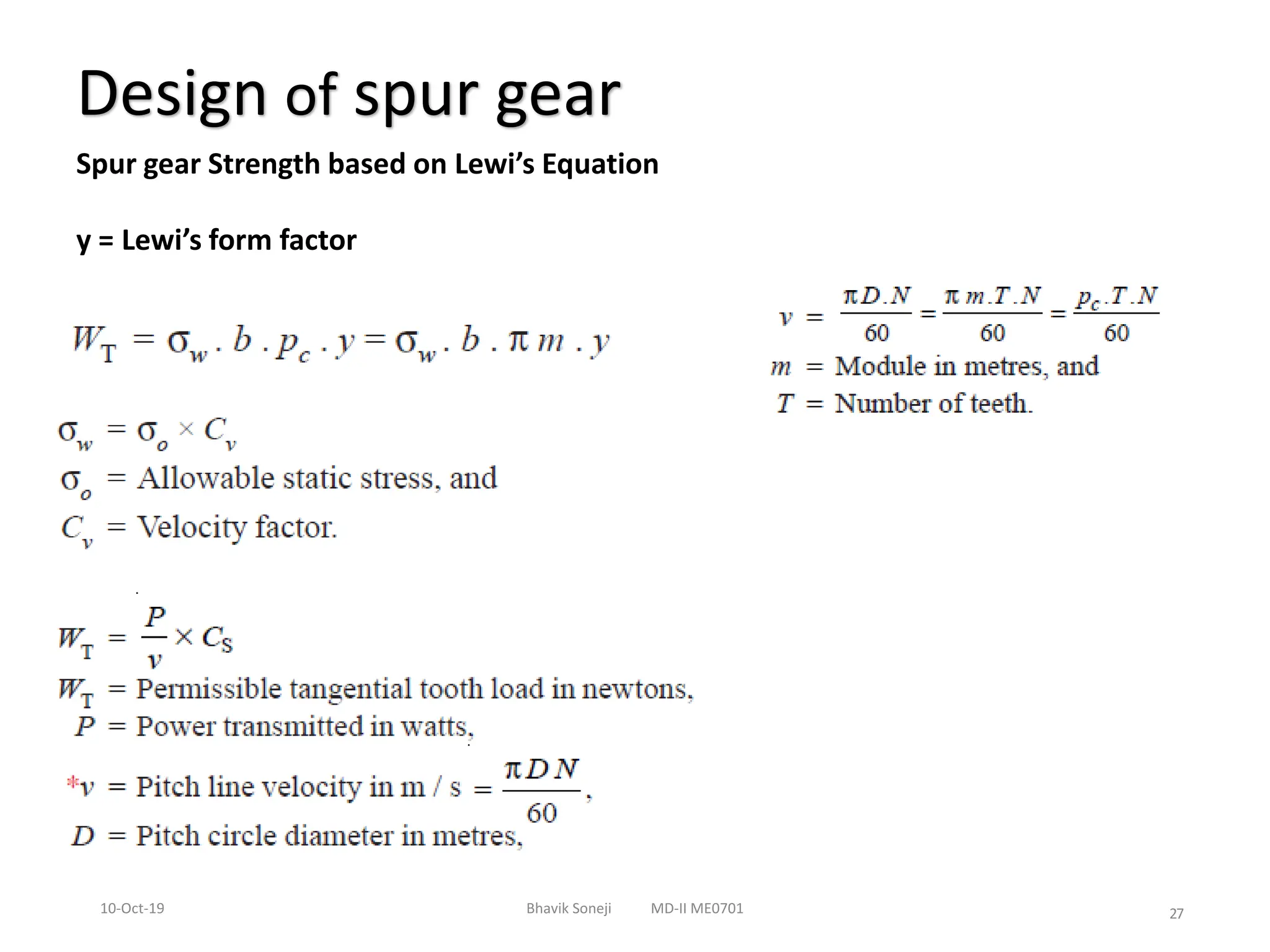Spur gear and helical gear machine design | PDF
