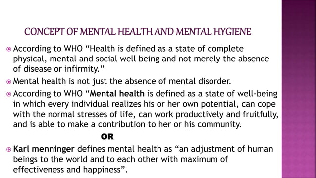 Unit 3 ( mental health and mental hygiene) | PPTX | Mental Health ...