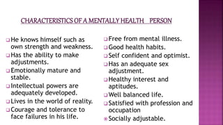 Unit 3 ( mental health and mental hygiene) | PPTX
