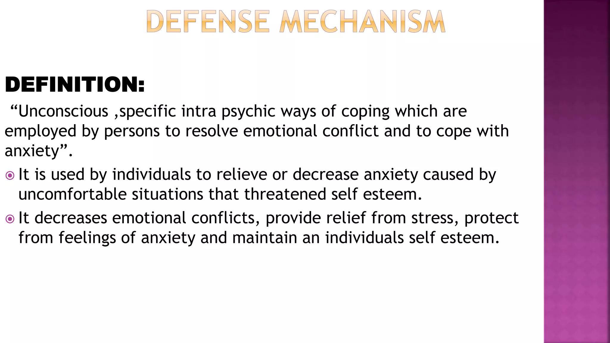 DEFENSE MECHANISM | PPTX