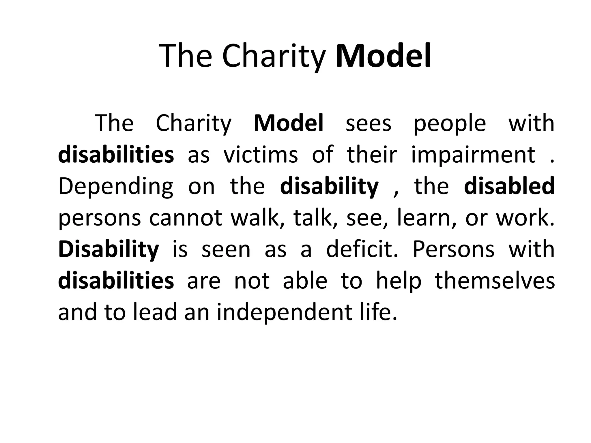 MODELS OF DISABILITY | PPTX