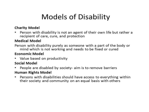 MODELS OF DISABILITY | PPTX