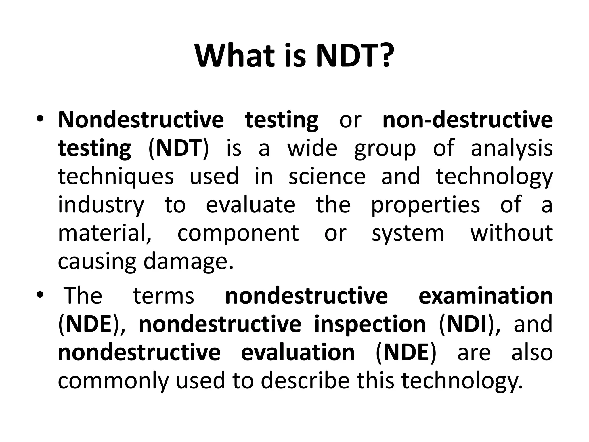 NON DESTRUCTIVE TESTING | PDF
