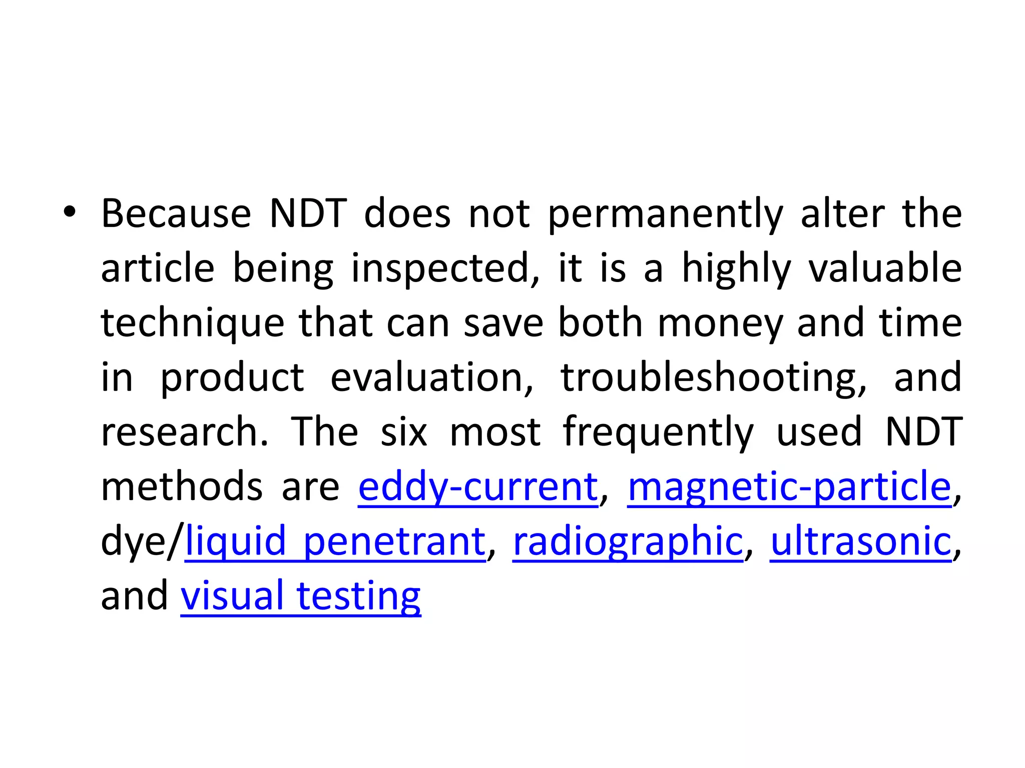 NON DESTRUCTIVE TESTING | PDF