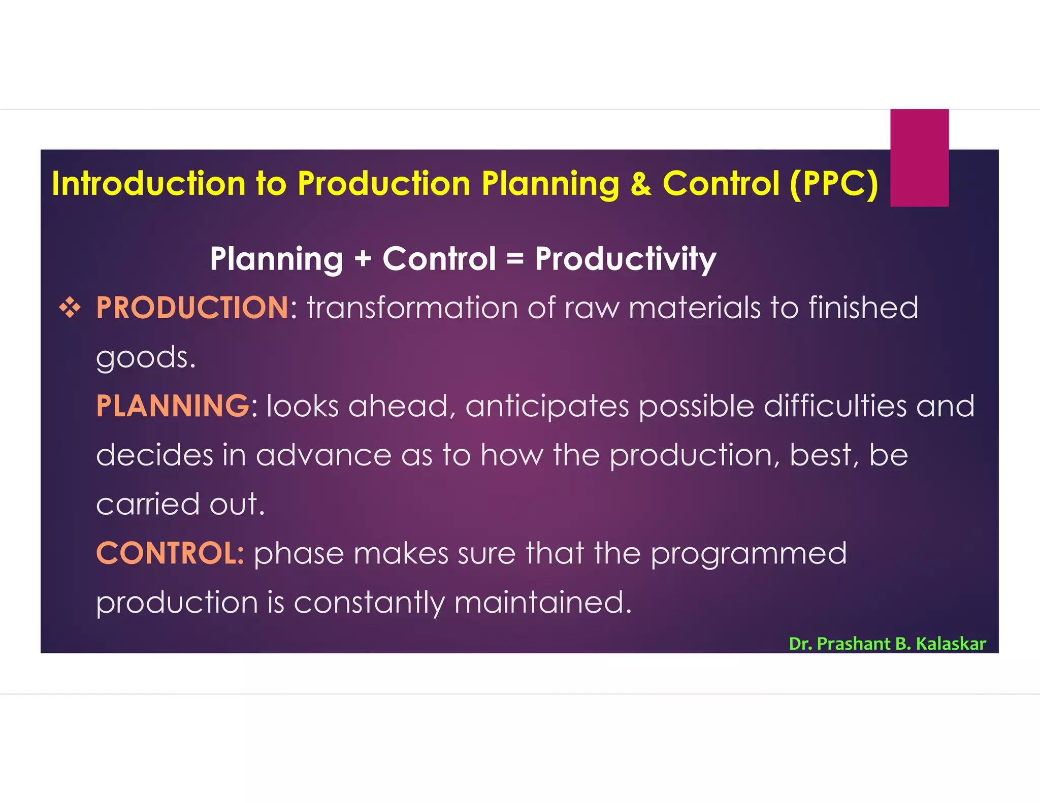 Production Planning & Control | PDF