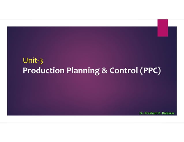 Production Planning & Control | PDF