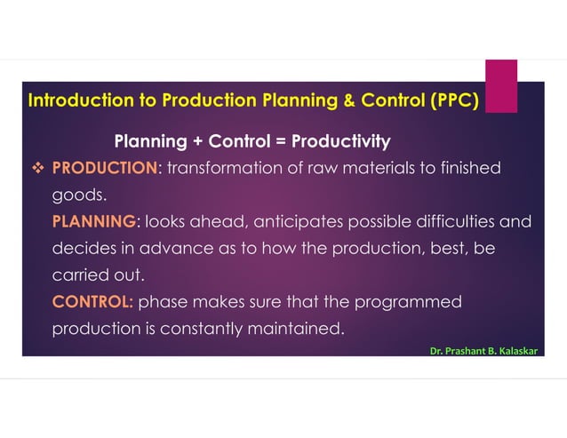 Production Planning & Control | PDF