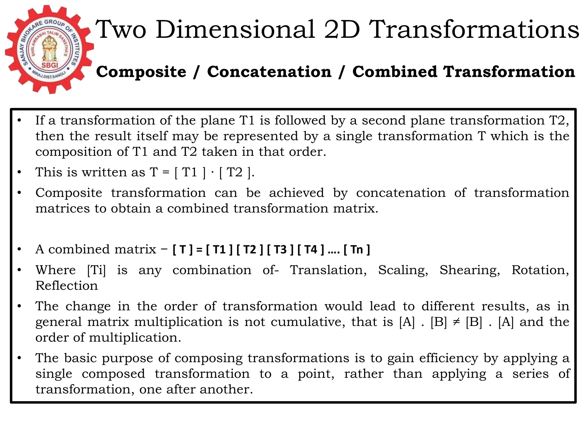 Overview of Transformation in Computer Graphics | PPTX