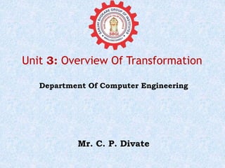 Overview of Transformation in Computer Graphics | PPTX