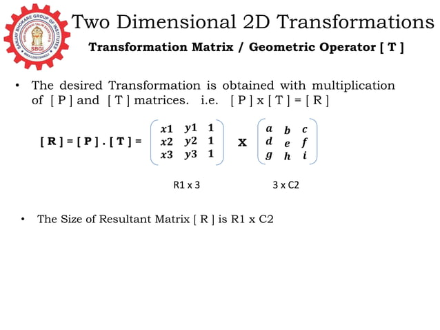 Overview of Transformation in Computer Graphics | PPTX