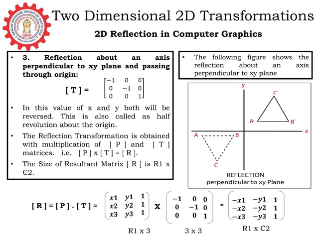 Overview of Transformation in Computer Graphics | PPTX