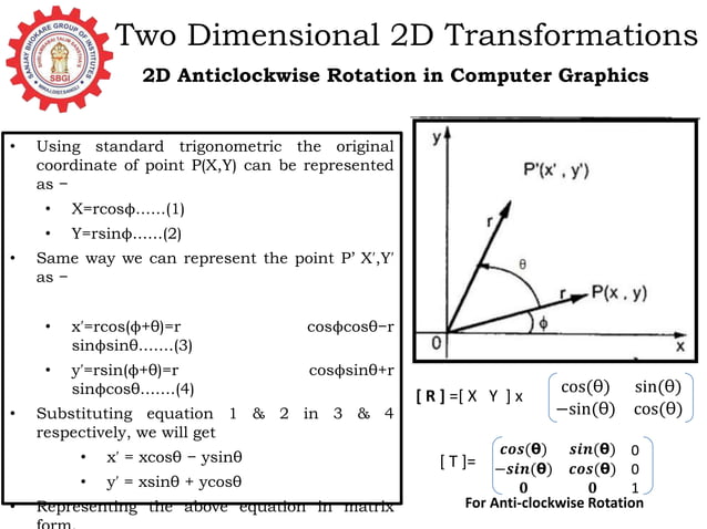 Overview of Transformation in Computer Graphics | PPTX