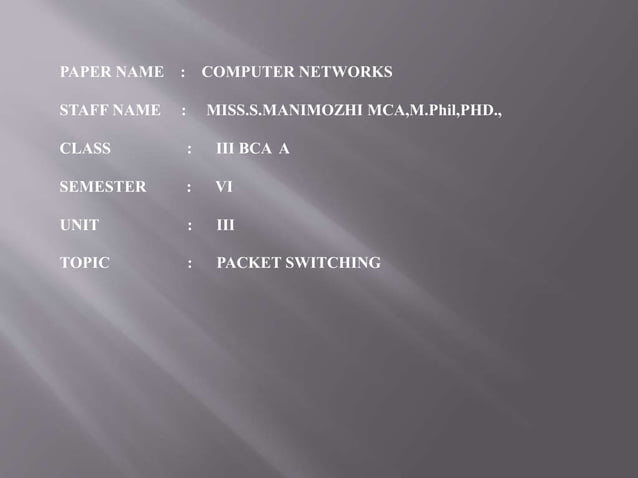 packet switching | PPT