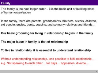 universal human values -Harmony in the Family | PPT