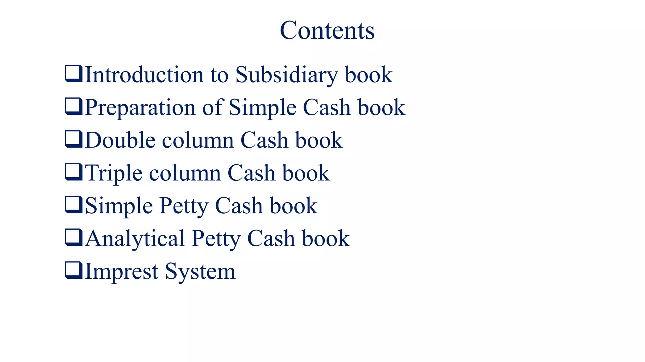 Subsidiary Book | PPTX