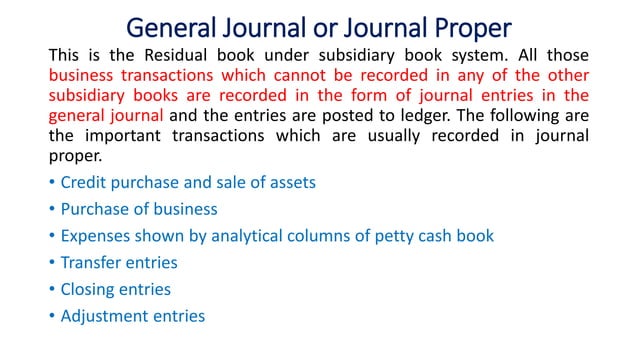 Subsidiary Book | PPTX