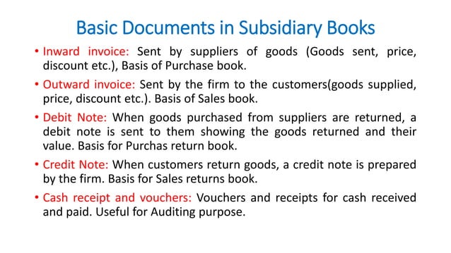 Subsidiary Book | PPTX