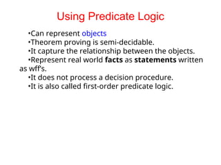 predicate logic in artificial intelligence for knowledge representation ...