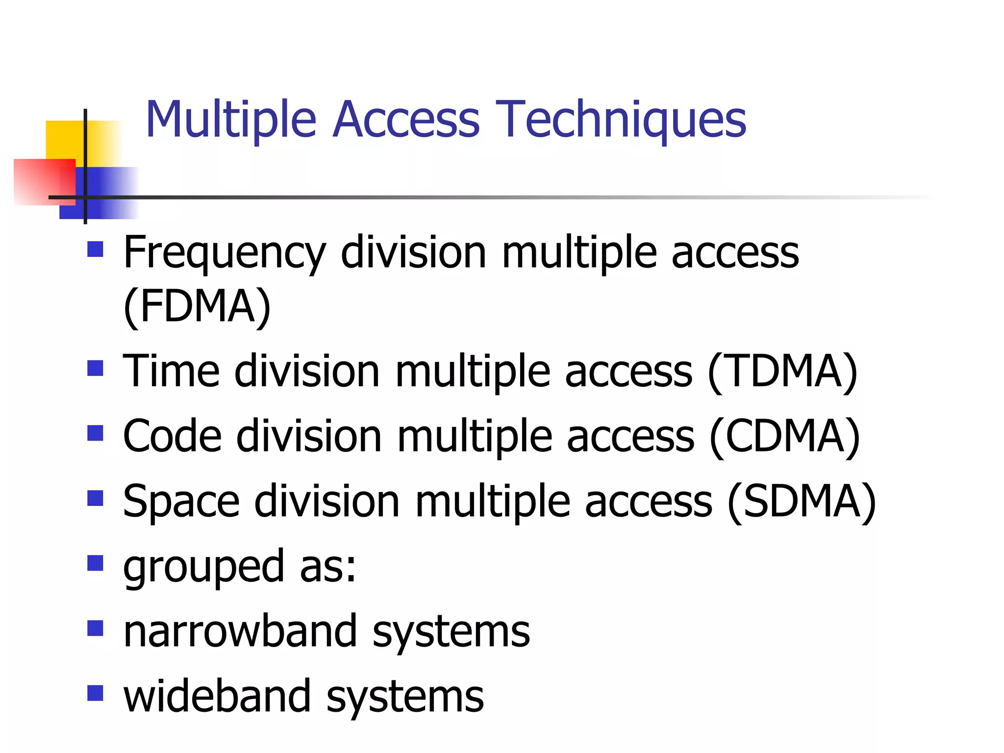 Multiple access techniques for wireless communications | PPT