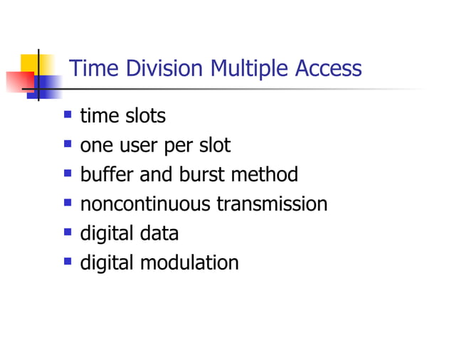 Multiple access techniques for wireless communications | PPT
