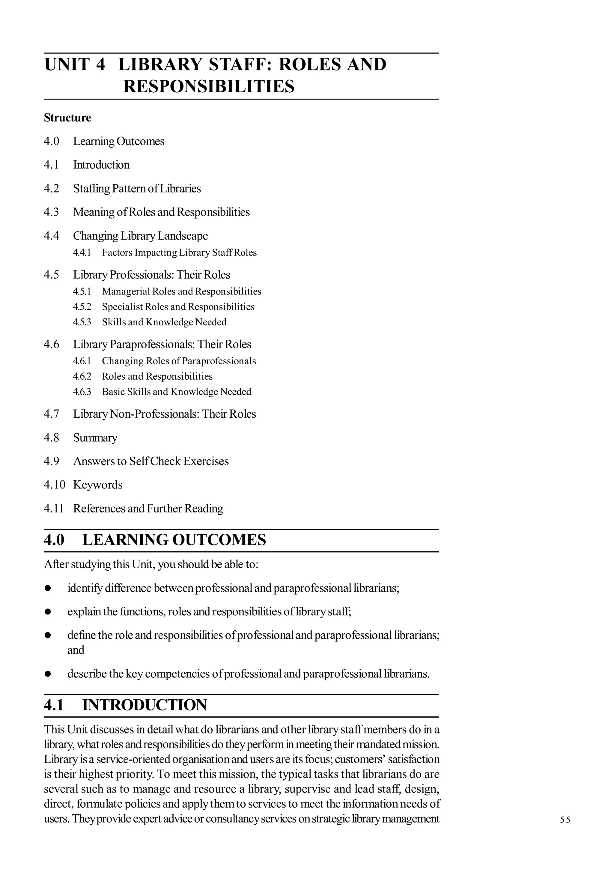 LIBRARY STAFF: ROLES AND RESPONSIBILITIES | PDF