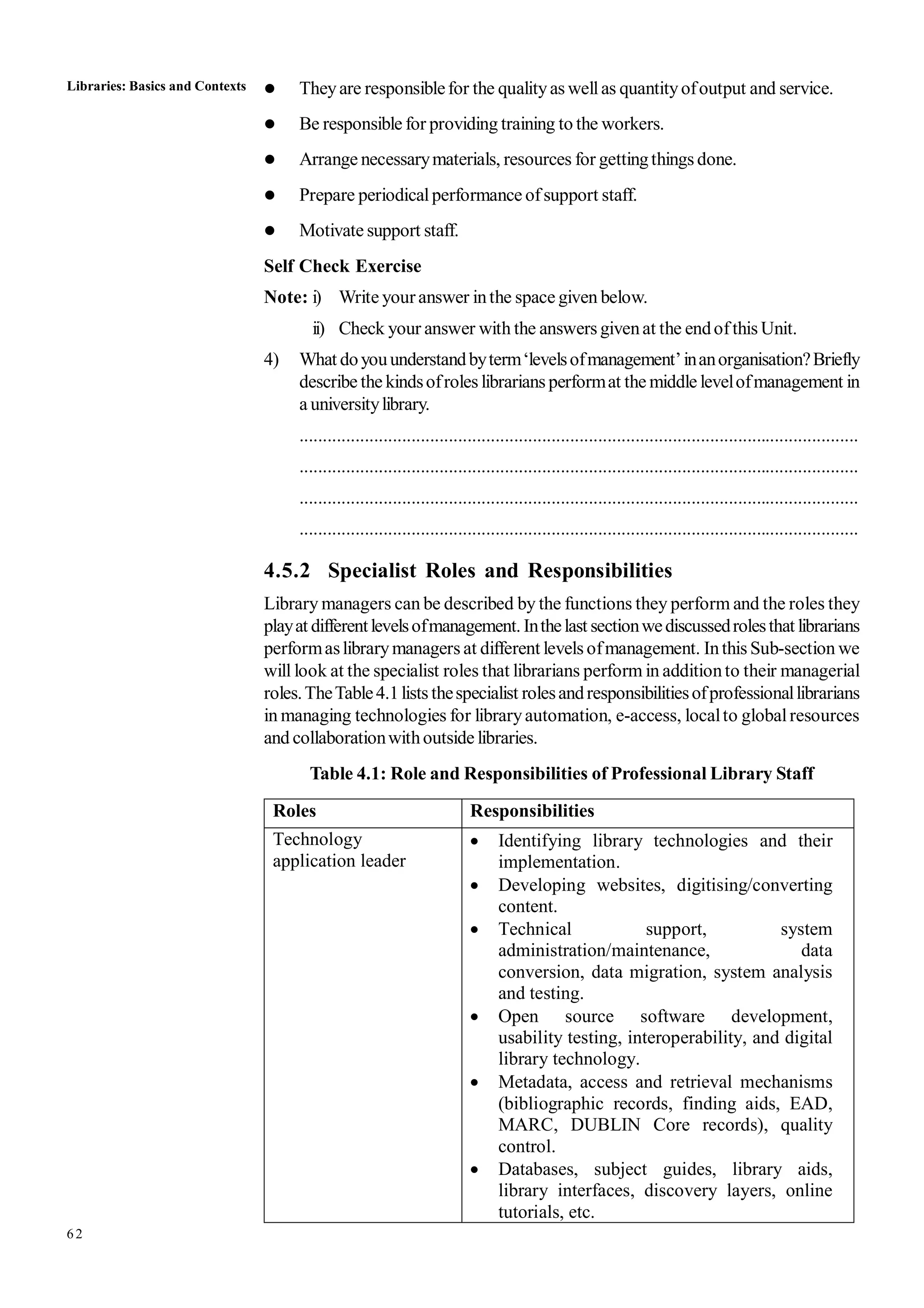 LIBRARY STAFF: ROLES AND RESPONSIBILITIES | PDF