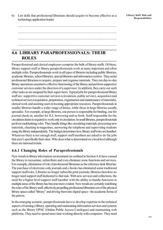 LIBRARY STAFF: ROLES AND RESPONSIBILITIES | PDF