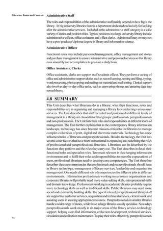 LIBRARY STAFF: ROLES AND RESPONSIBILITIES | PDF