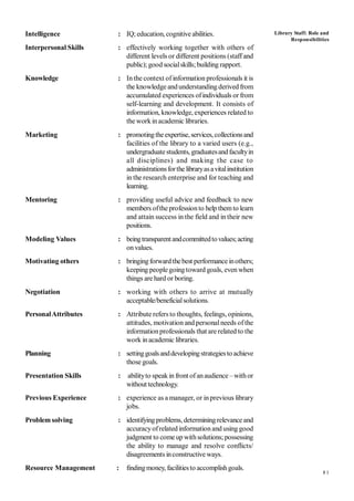 LIBRARY STAFF: ROLES AND RESPONSIBILITIES | PDF