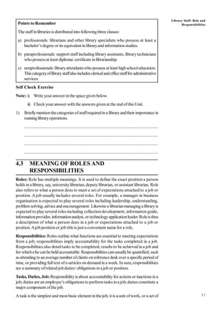 LIBRARY STAFF: ROLES AND RESPONSIBILITIES | PDF