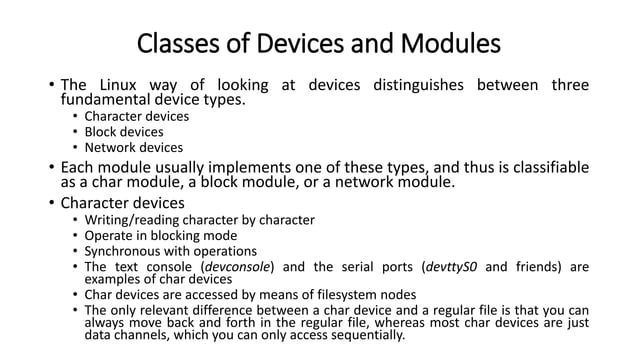 Device Drivers and Running Modules | PPTX