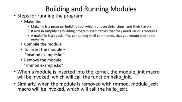 Device Drivers and Running Modules | PPTX