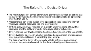 Device Drivers and Running Modules | PPTX