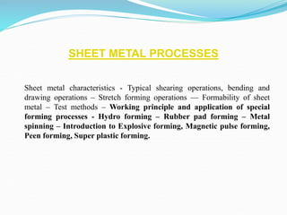 MANUFACTURING PROCESS-I | PPT