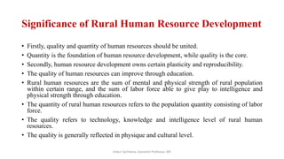 Human Resource Development in Rural Sector | PDF