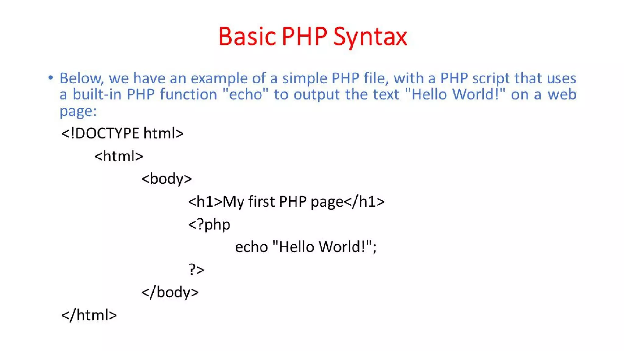 WD - Unit - 4 - PHP Basics | PPT