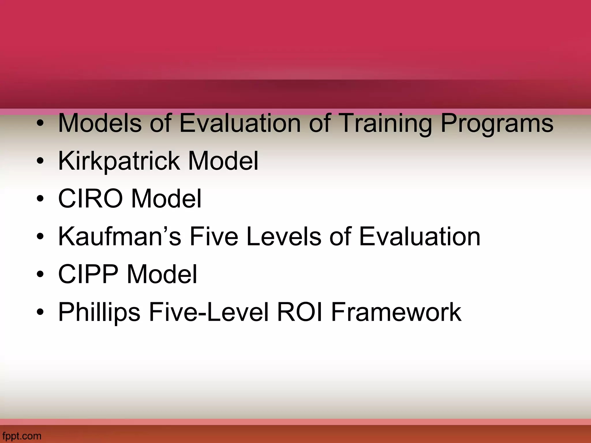 Training Evaluation | PPTX