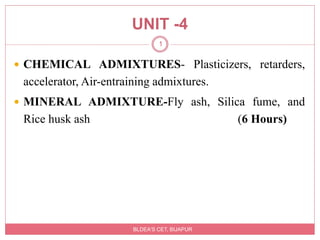 Cheemical Admixture and mineral Admixture | PPT