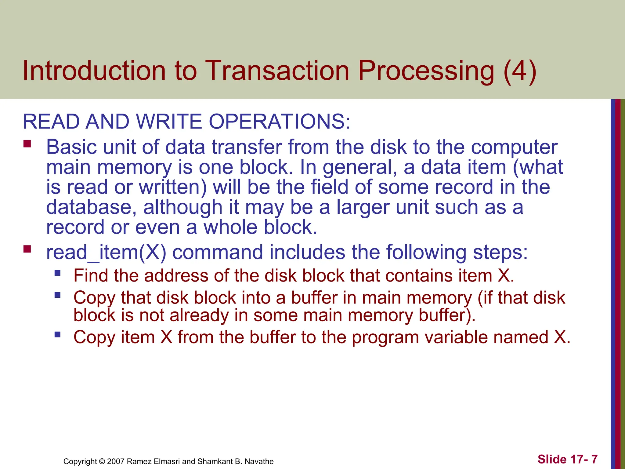 Database Management System Transaction Processing Unit 4 Ppt