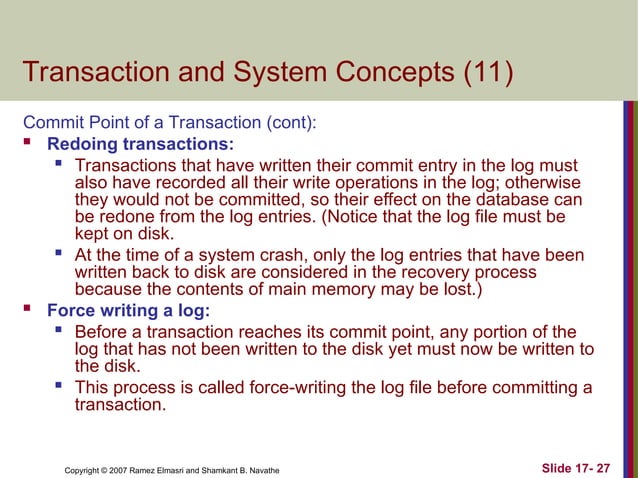 Database Management System Transaction Processing Unit 4 Ppt
