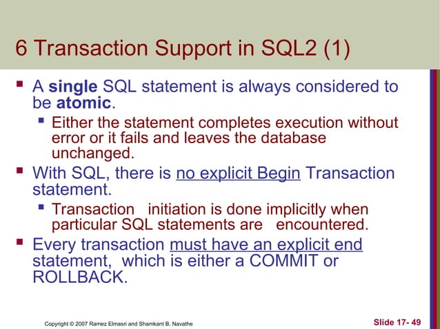 Database Management System Transaction Processing Unit 4 | PPT
