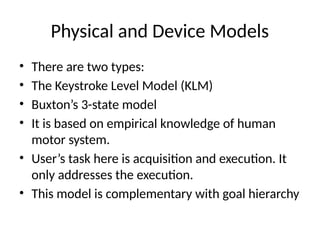 MODELS AND EVALUATION FRAMEWORK GOALS AND TASK | PPT