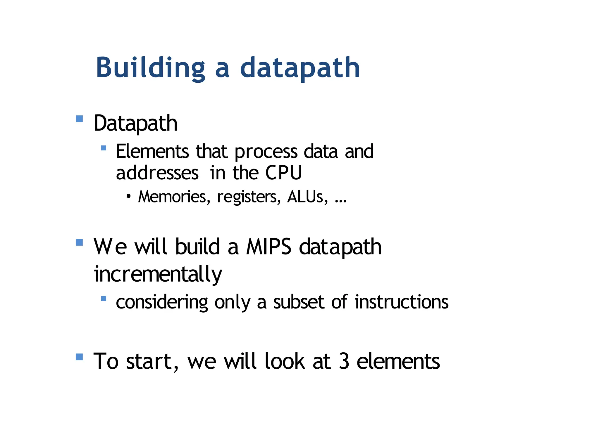 Building a datapath and control in processor | PPT