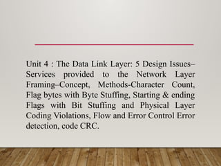 Comprehensive Overview of Data Link Layer in Computer Networks: Framing ...