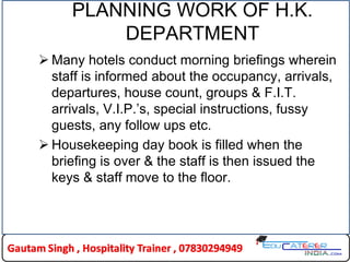 planning-work-of-housekeeping-dept | PPT