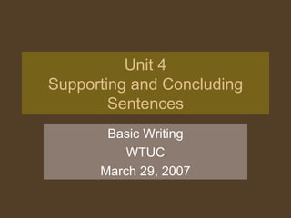Unit 4, basic Writing | PPT