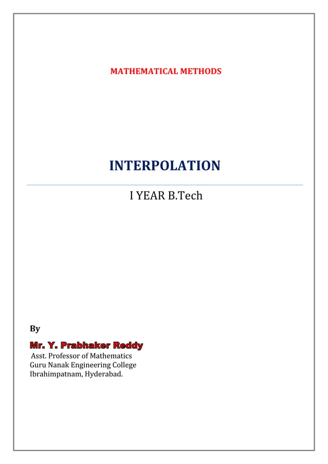 interpolation | PDF