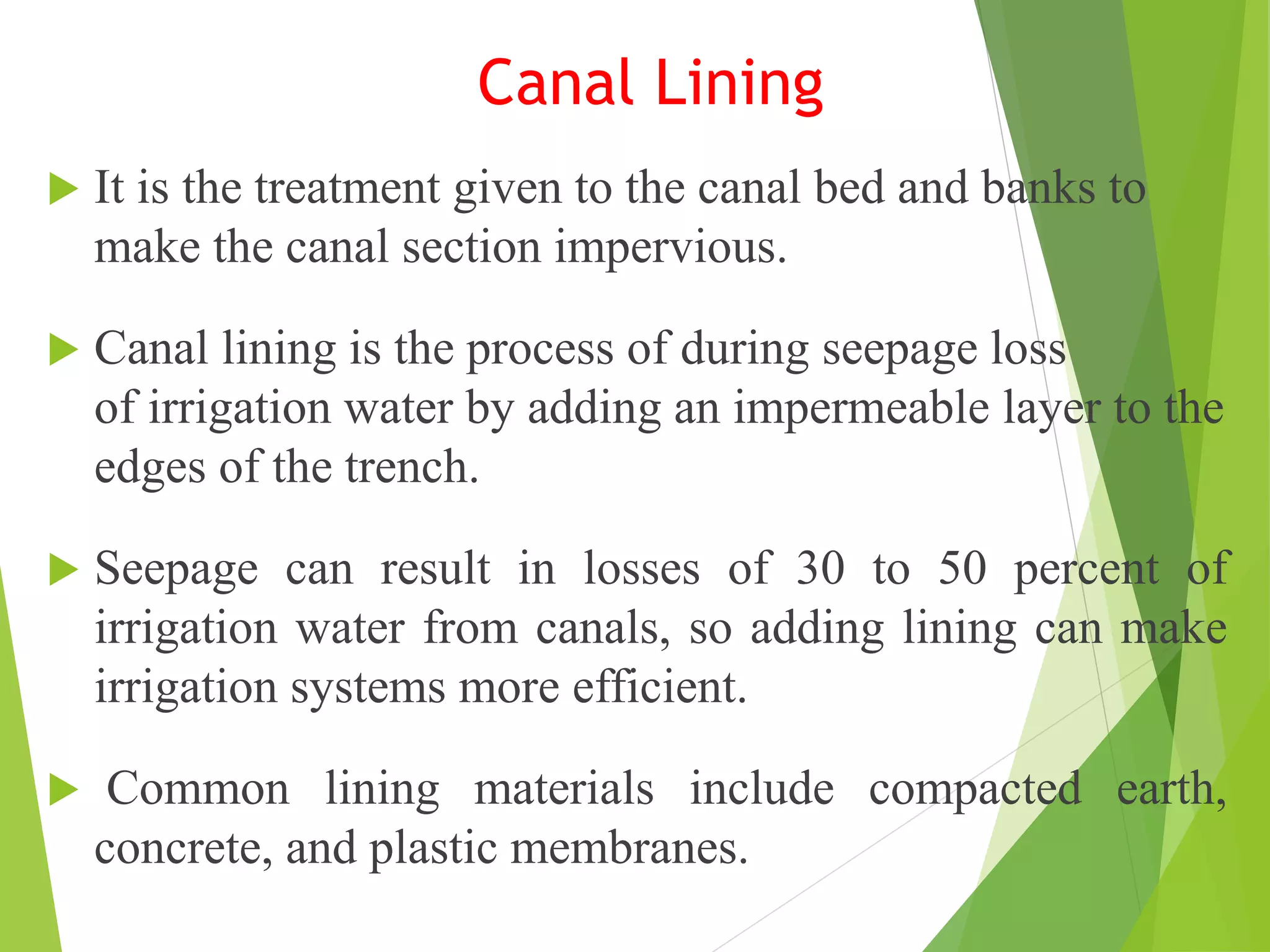 Unit 4-canal lining | PPTX