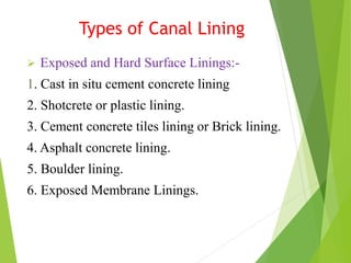 Unit 4-canal lining | PPT