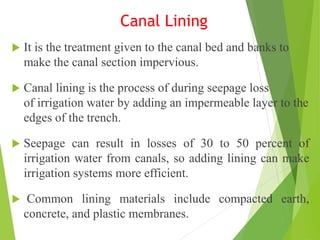 Unit 4-canal lining | PPT